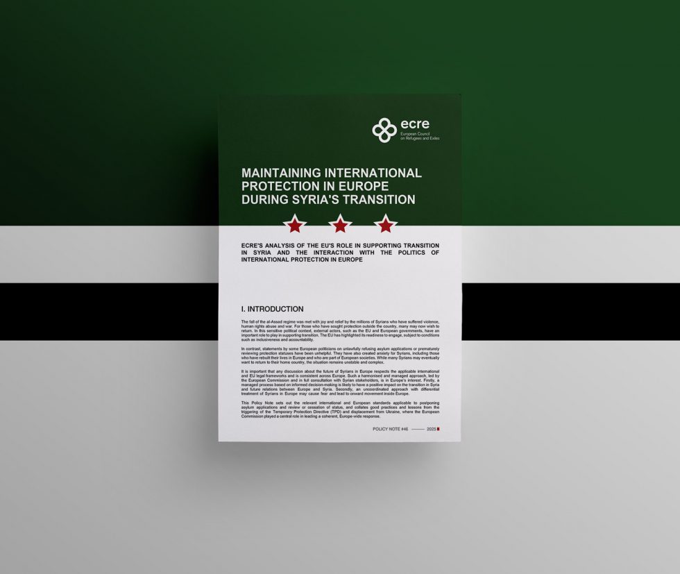 ECRE Policy Note: Maintaining International Protection in Europe during ...